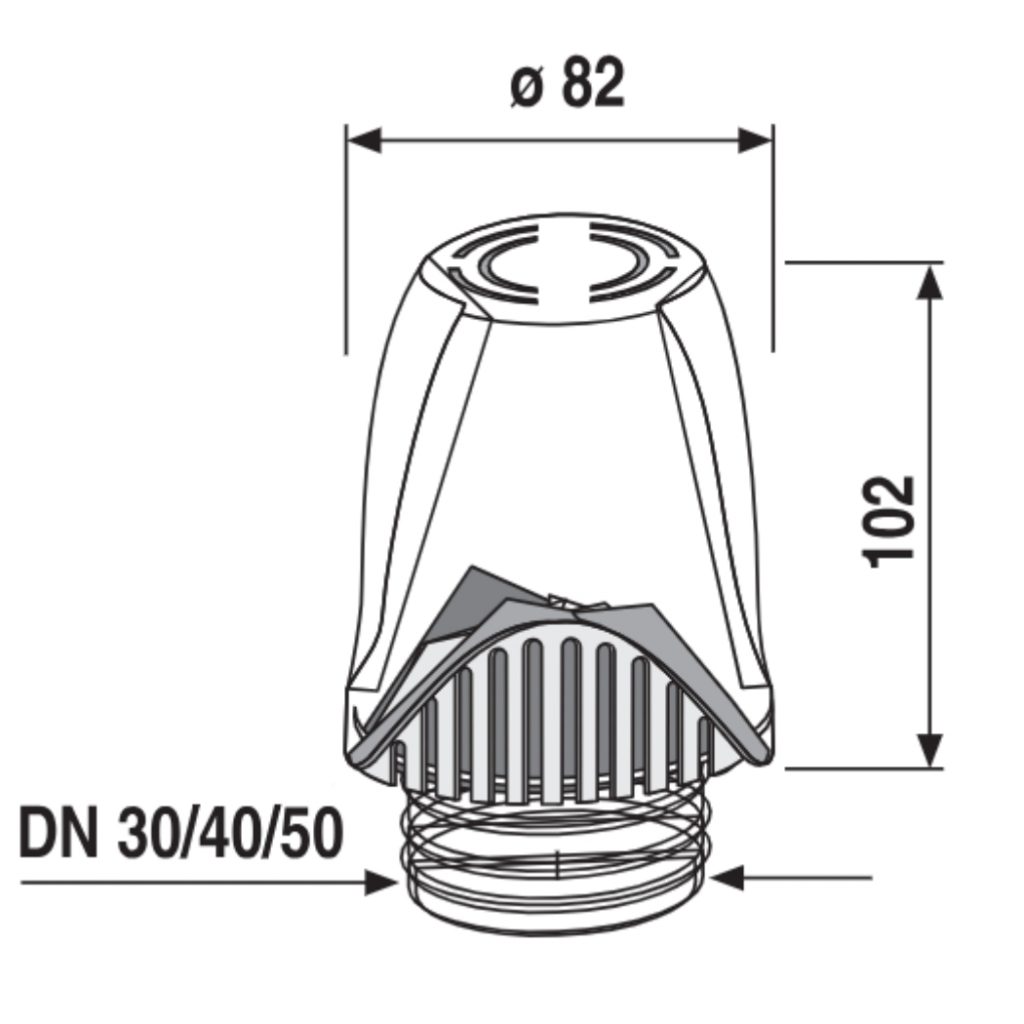 SANIT Rohrbelüfter ventilair duplex DN30-50 mit Aktivkohlefilter